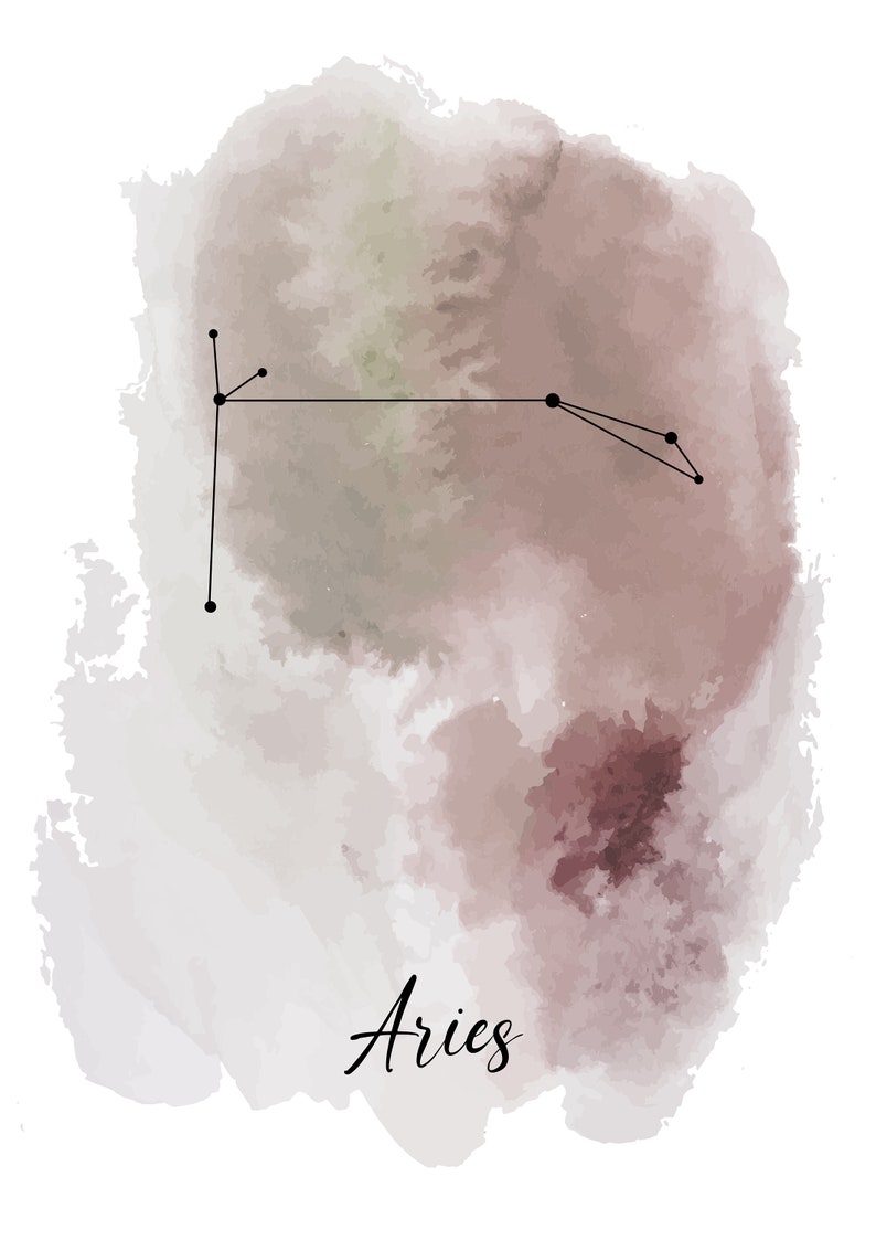 ARIES STAR MAP | Wall Art | Printable Poster | Constellation Star Map ...