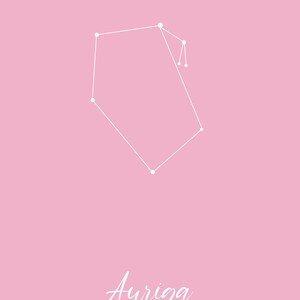 AURIGA STAR MAP | Wall Art | Printable Poster | Constellation Star Map ...