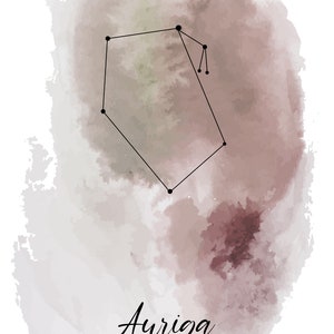 AURIGA STAR MAP | Wall Art | Printable Poster | Constellation Star Map ...