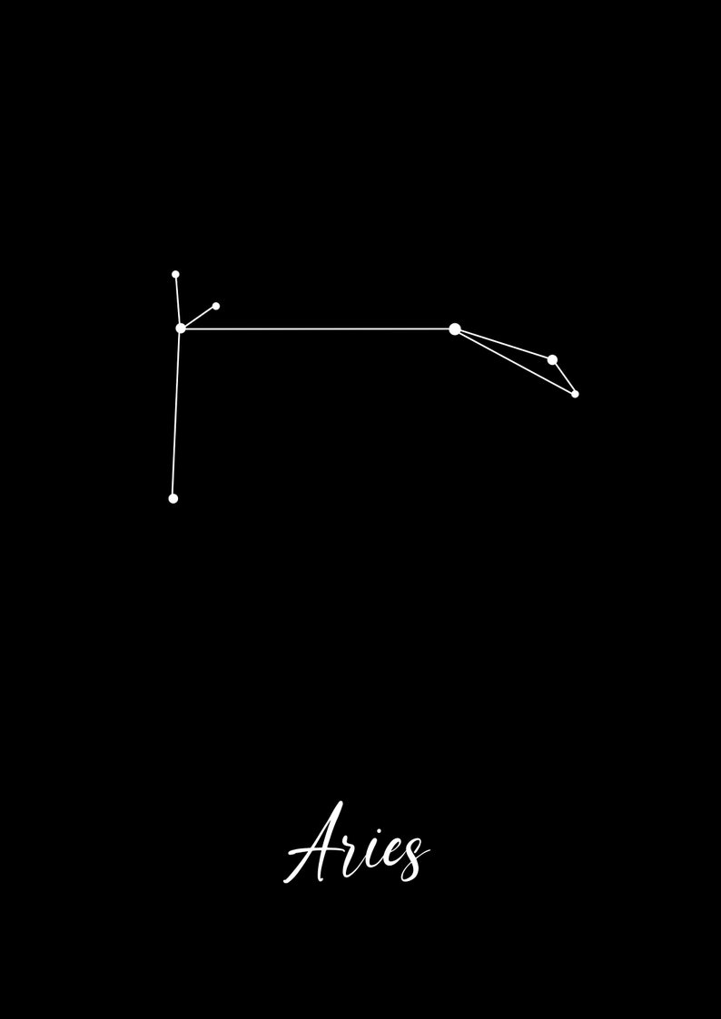 ARIES STAR MAP Wall Art Printable Poster Constellation Star Map Night ...