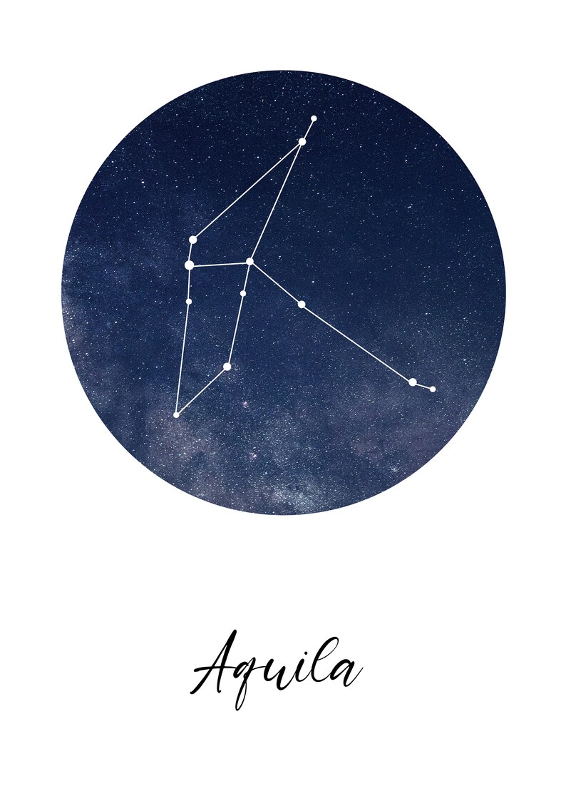 AQUILA STAR MAP | Wall Art | Printable Poster | Constellation Star Map ...