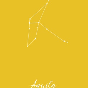 AQUILA STAR MAP | Wall Art | Printable Poster | Constellation Star Map ...