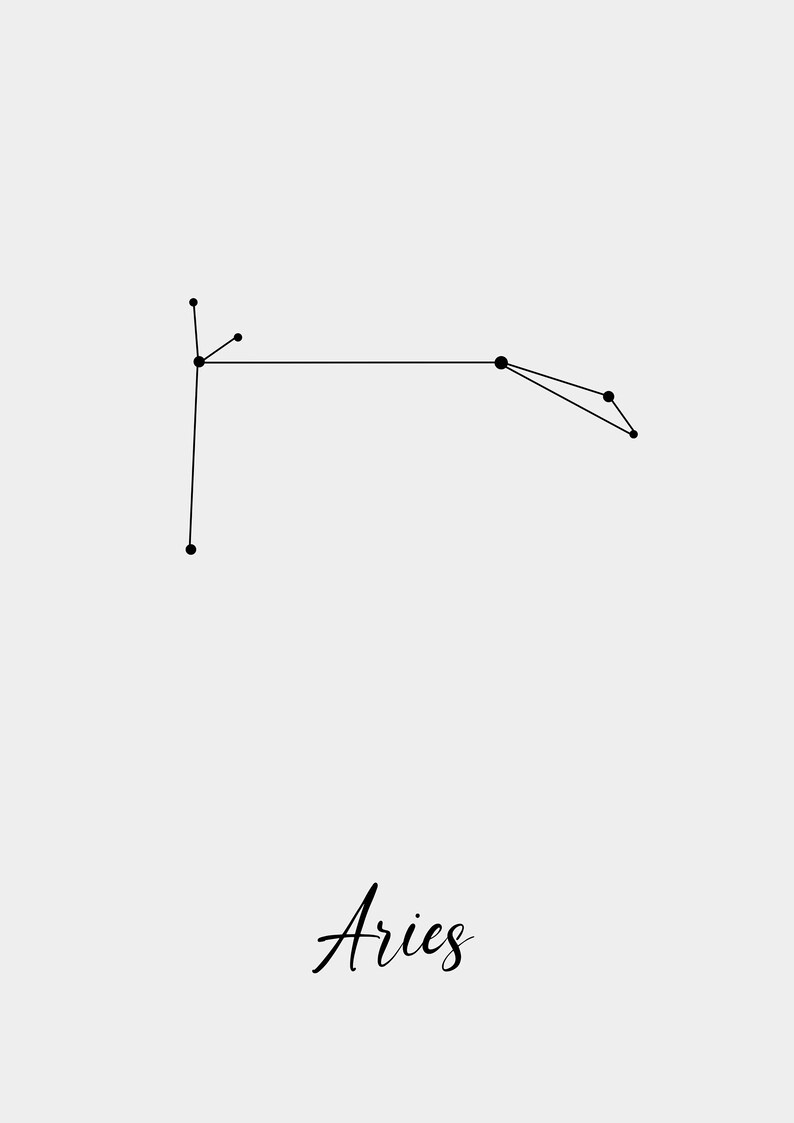 ARIES STAR MAP | Wall Art | Printable Poster | Constellation Star Map ...