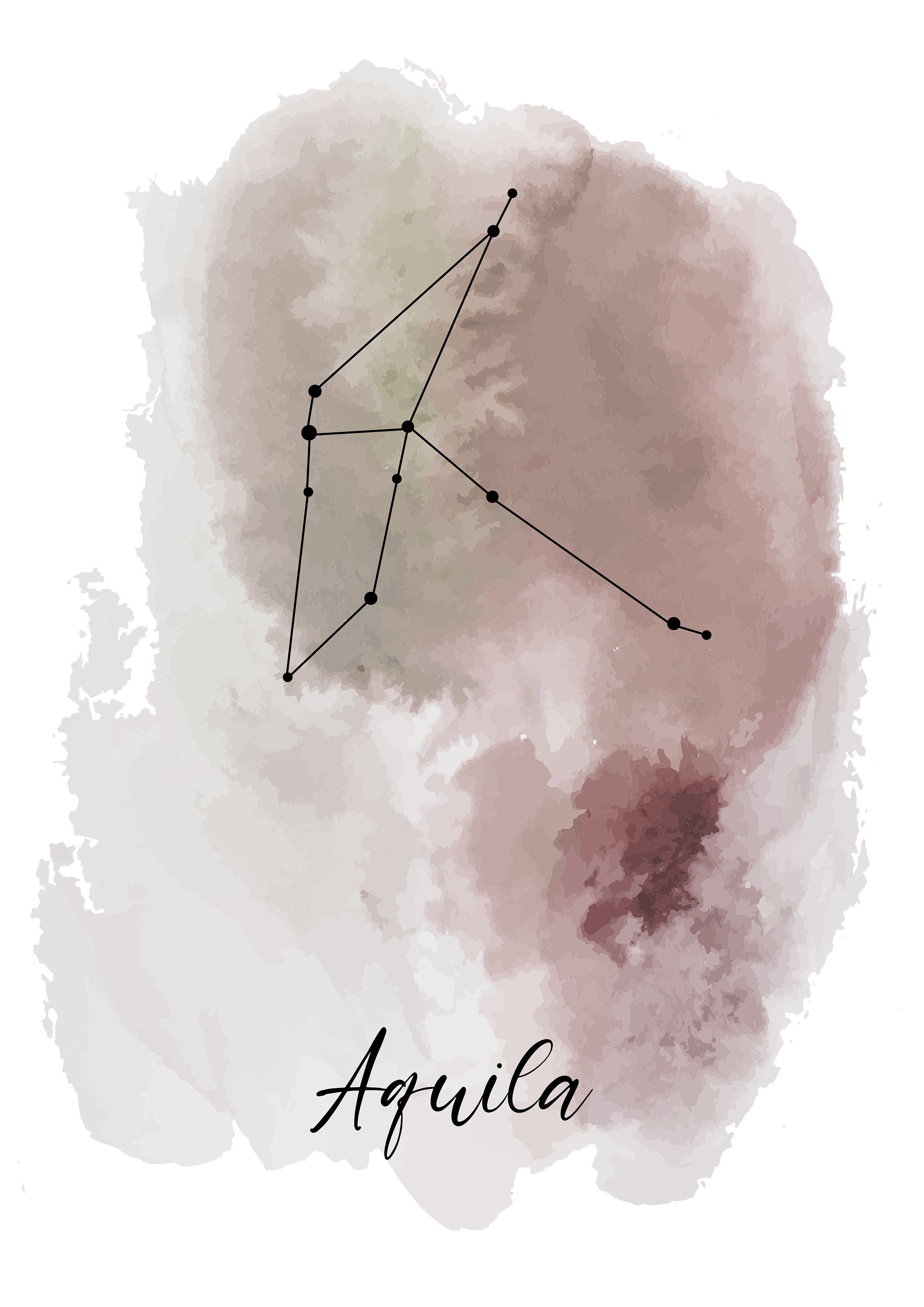 AQUILA STAR MAP | Wall Art | Printable Poster | Constellation Star Map ...
