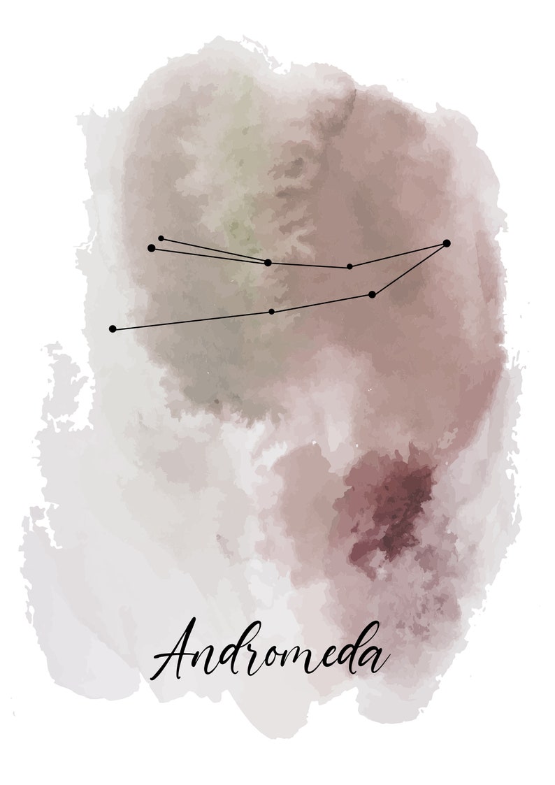 ANDROMEDA STAR MAP | Wall Art | Printable Poster | Constellation Star ...