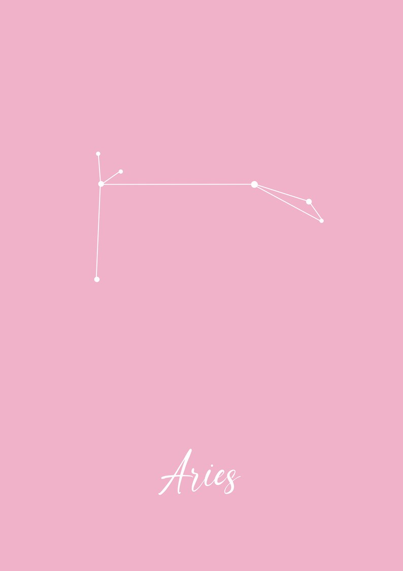 ARIES STAR MAP Wall Art Printable Poster Constellation Star Map Night ...