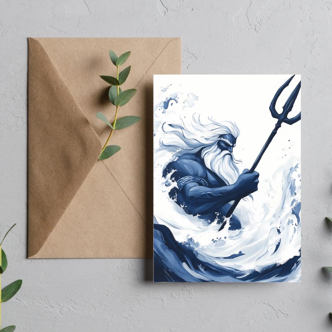 Poseidon Wall Art, Greek Mythology Digital Download, Ocean God Artwork ...