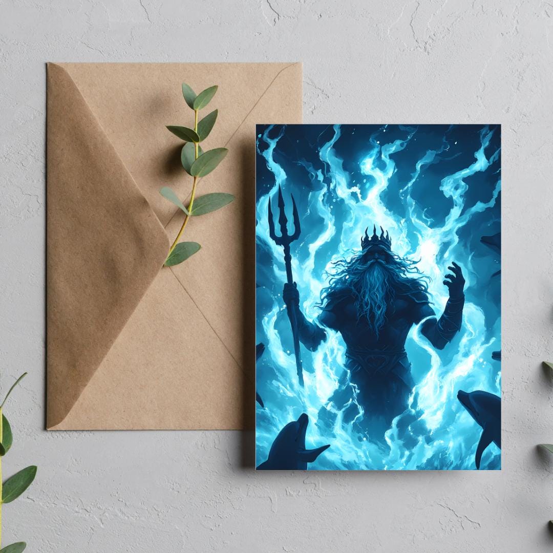 Poseidon Print: Greek Mythology Ocean God Artwork (digital Download) - Etsy