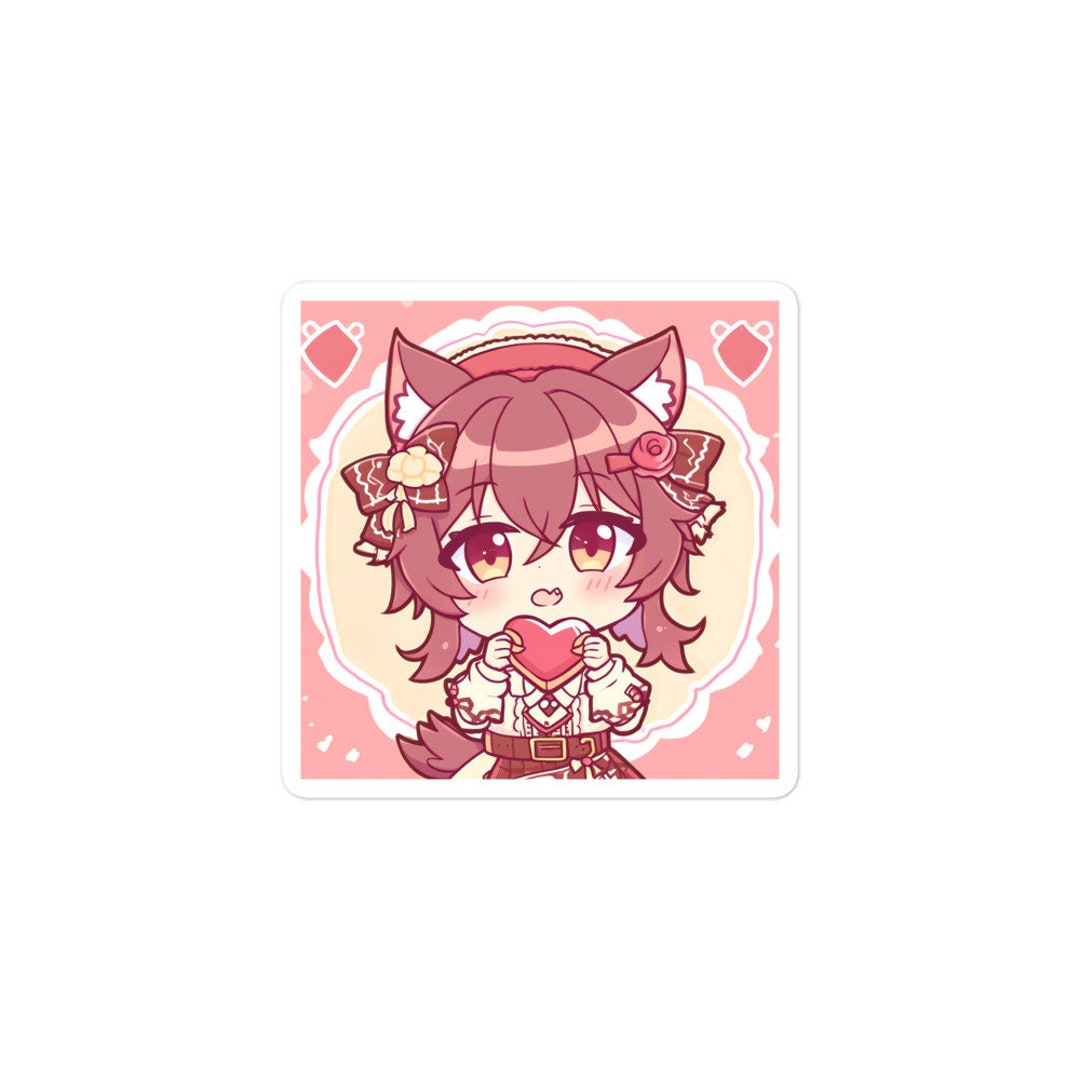 Cute Anime Cat Girl Sticker-valentine's Day Sticker-loving Sticker-gift ...