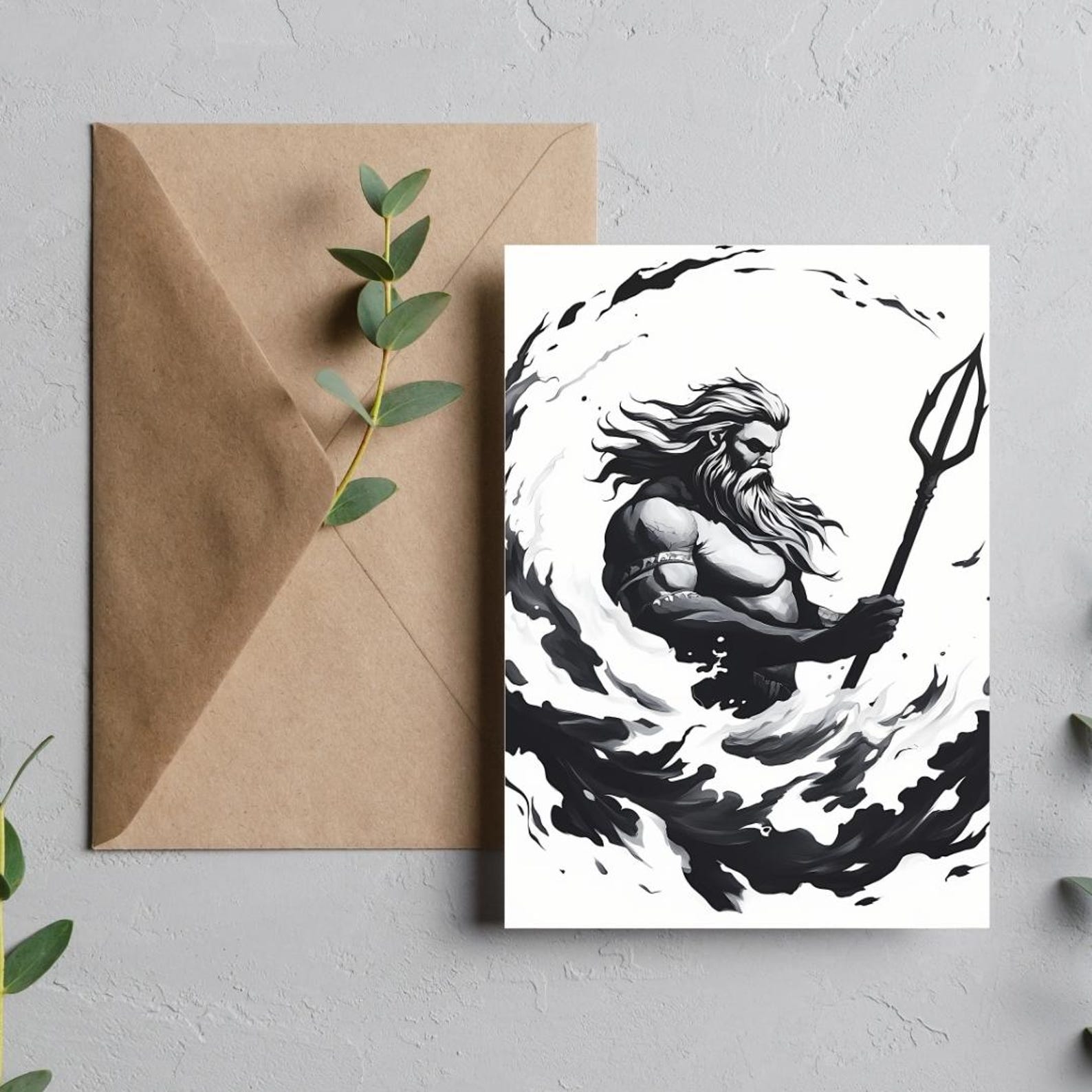 Poseidon Wall Art: Greek Mythology Ocean God Print (digital Download ...