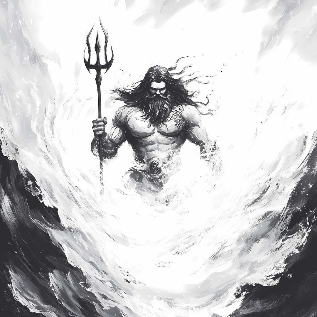Poseidon Print: Greek Mythology Ocean God Art (digital Download) - Etsy