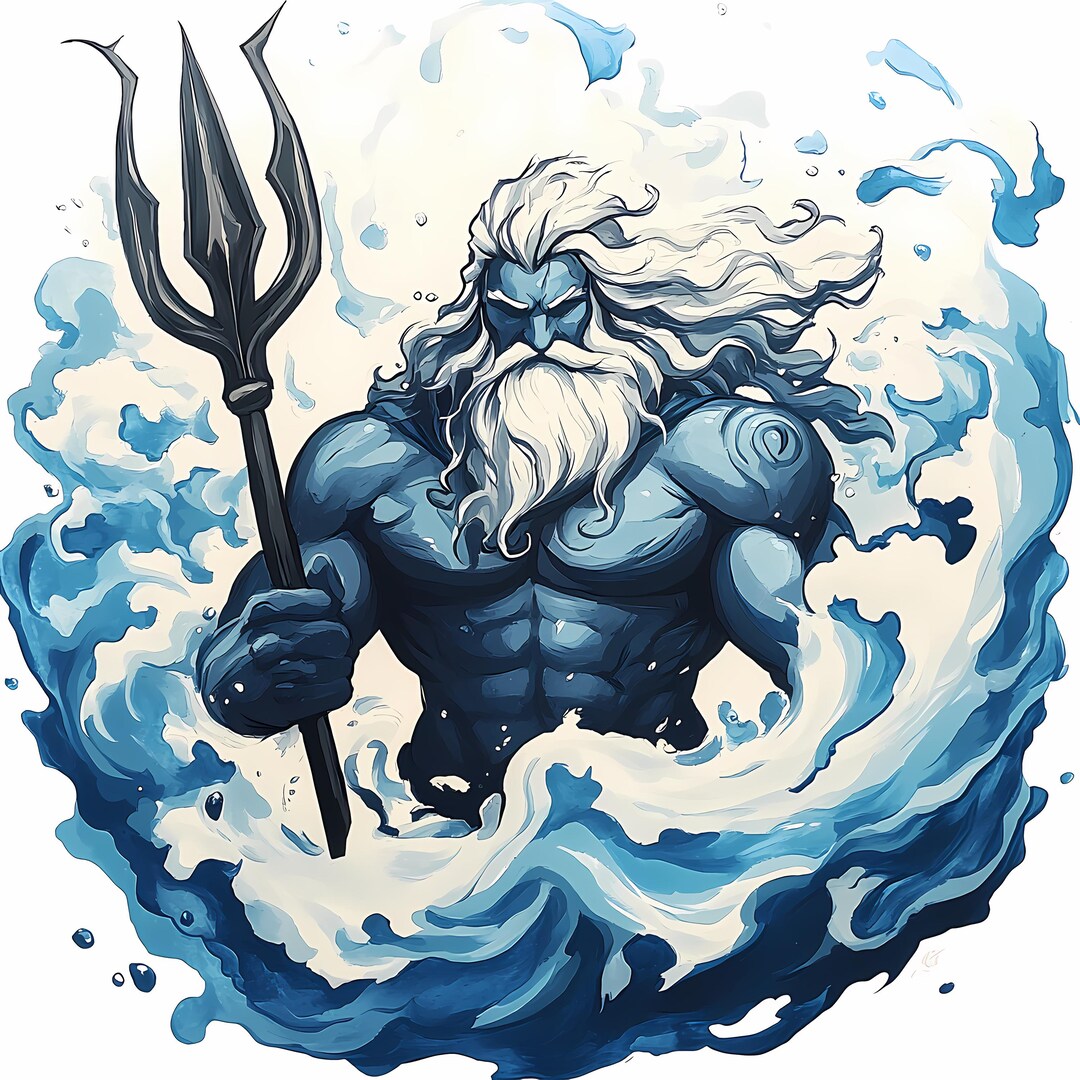 Poseidon Wall Art: Greek Mythology Ocean God Print (digital Download ...