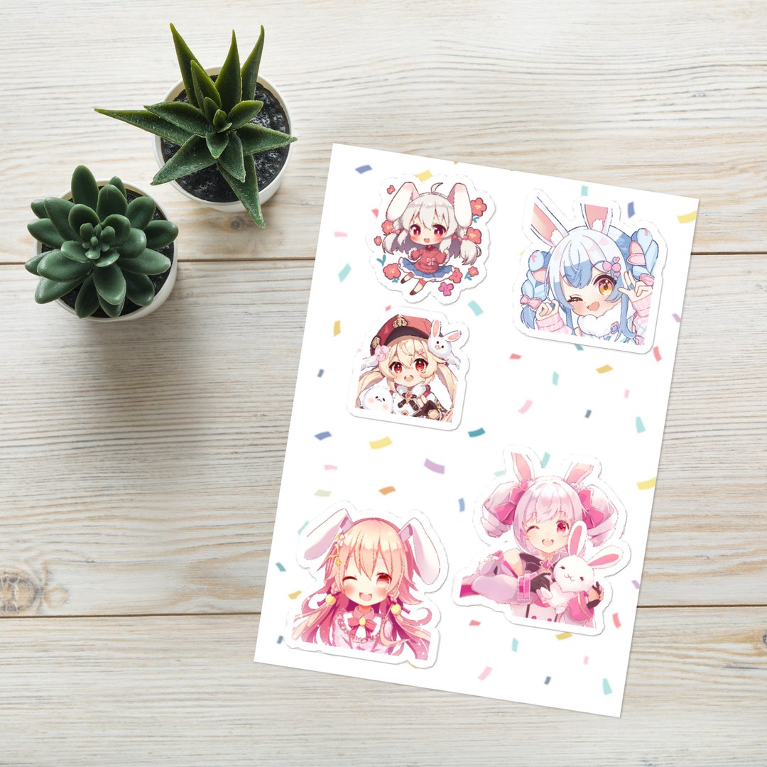 Cute Anime Girl Sticker Sheet- Anime Decals Stickers-stickers Bunny ...