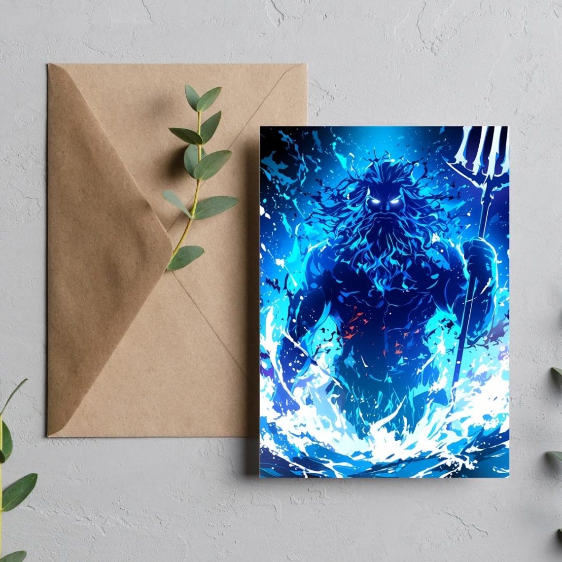 Poseidon Wall Art, Greek Mythology Digital Download, Ocean God Artwork ...