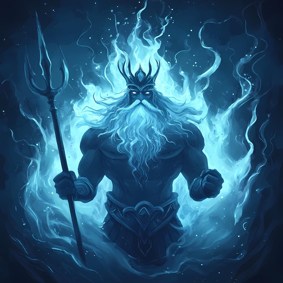 Poseidon Wall Art: Greek Mythology Ocean God Print (digital Download ...