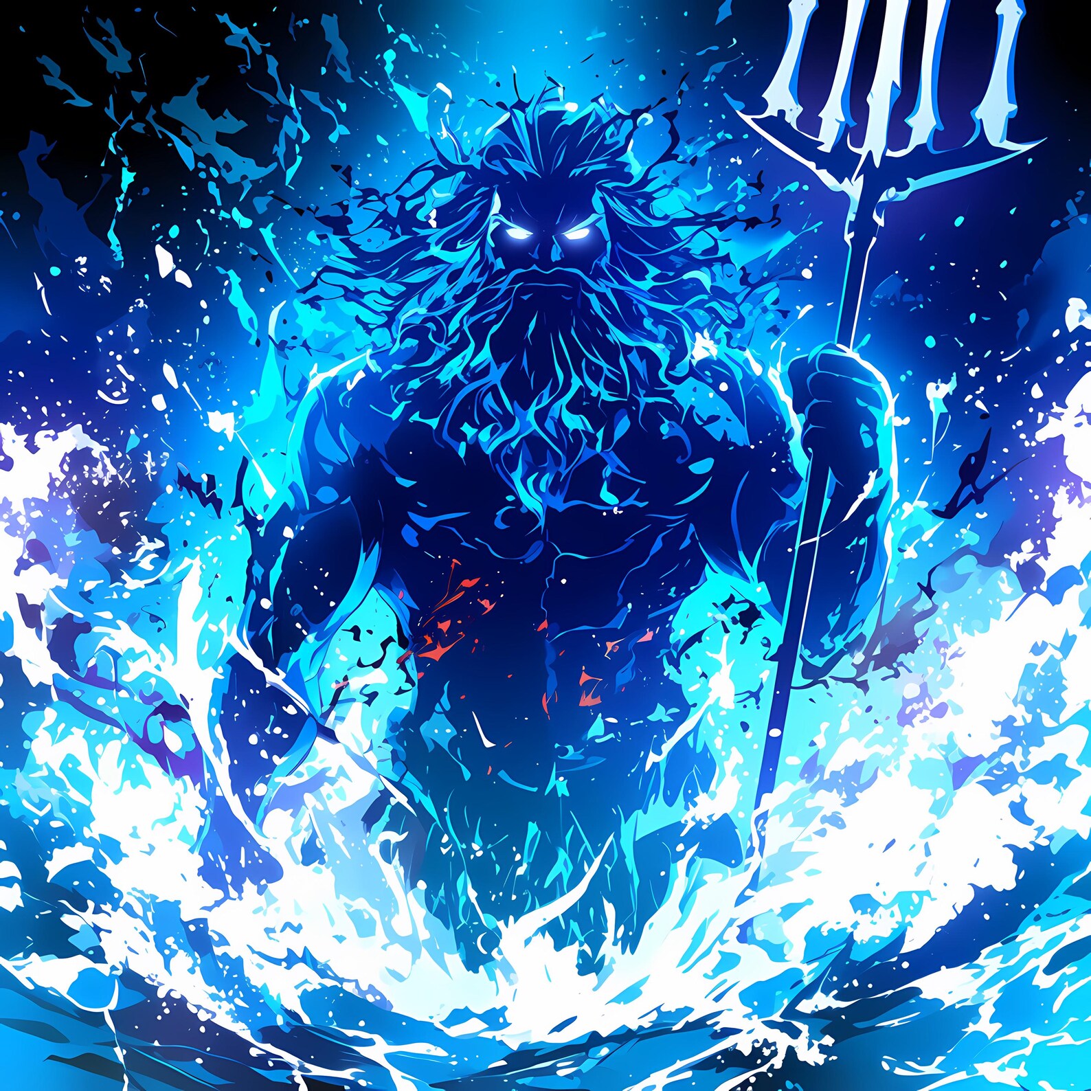 Poseidon Wall Art, Greek Mythology Digital Download, Ocean God Artwork ...