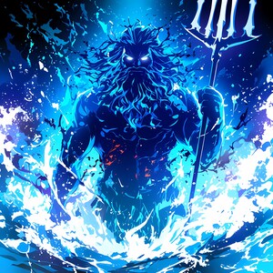 Poseidon Wall Art, Greek Mythology Digital Download, Ocean God Artwork ...