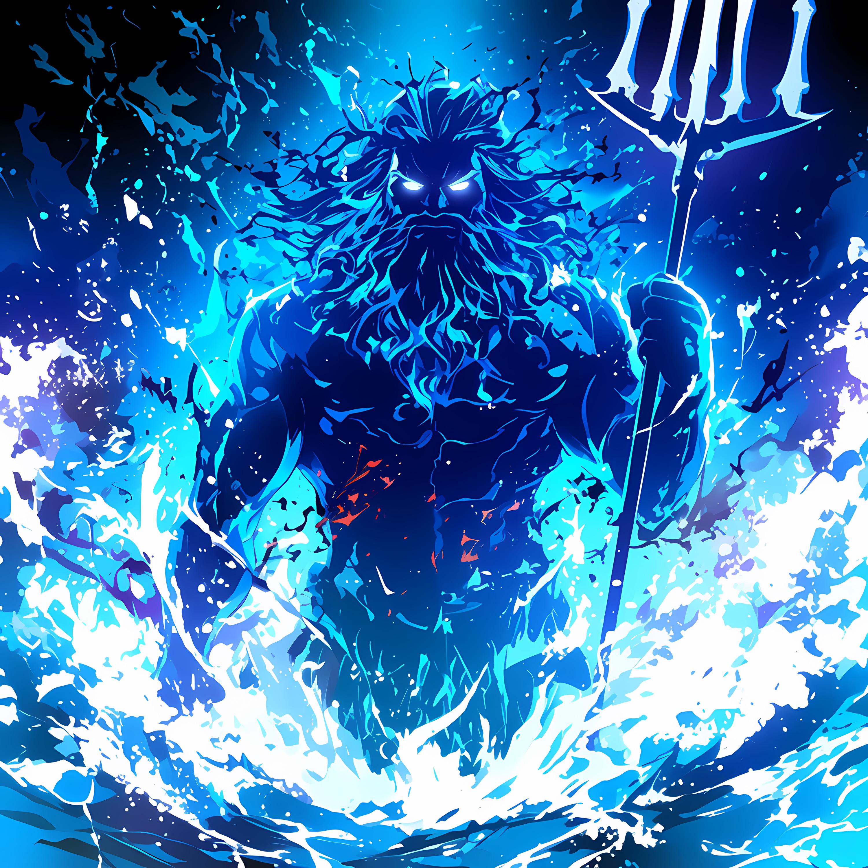 Poseidon Wall Art, Greek Mythology Digital Download, Ocean God Artwork ...