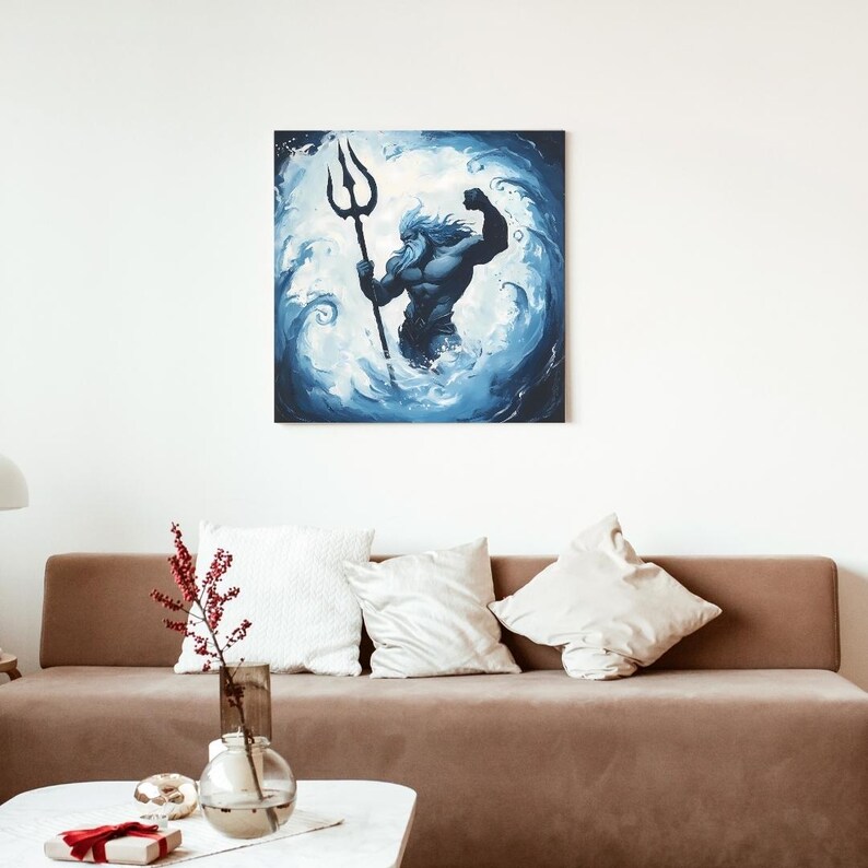 Poseidon Wall Art, Greek Mythology Digital Download, Ocean God Artwork ...