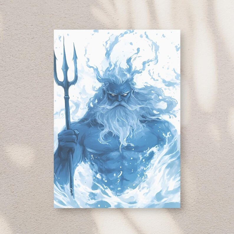 Poseidon Wall Art: Greek Mythology Ocean God Print (digital Download ...
