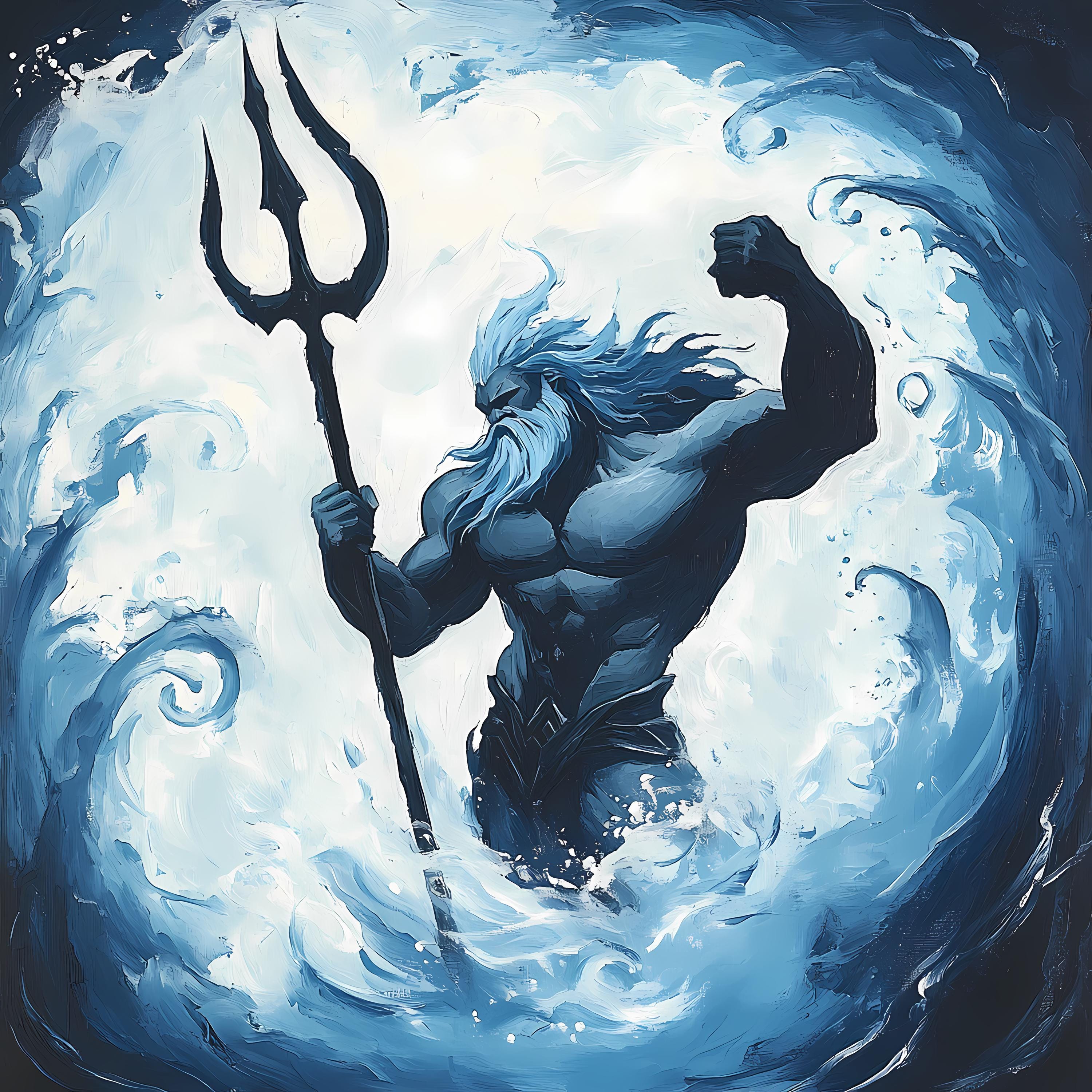Poseidon Wall Art, Greek Mythology Digital Download, Ocean God Artwork ...