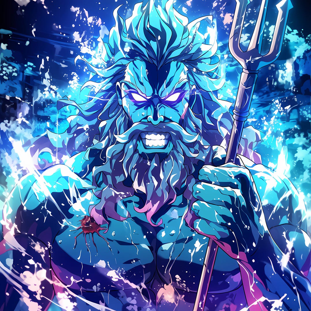 Poseidon Wall Art: Greek Mythology Ocean God Print (digital Download ...