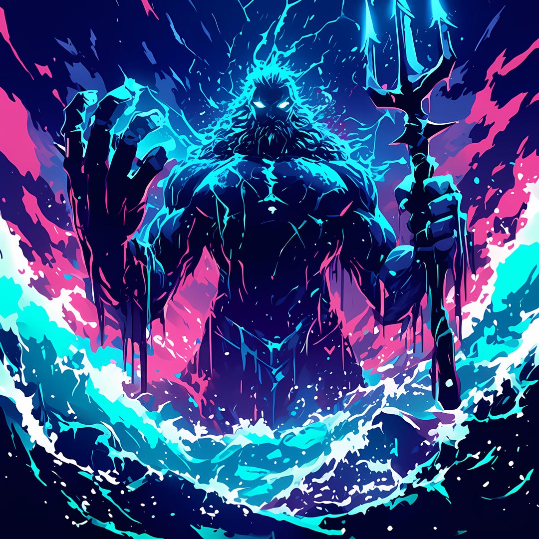 Poseidon Wall Art: Greek Mythology Ocean God Print (digital Download ...