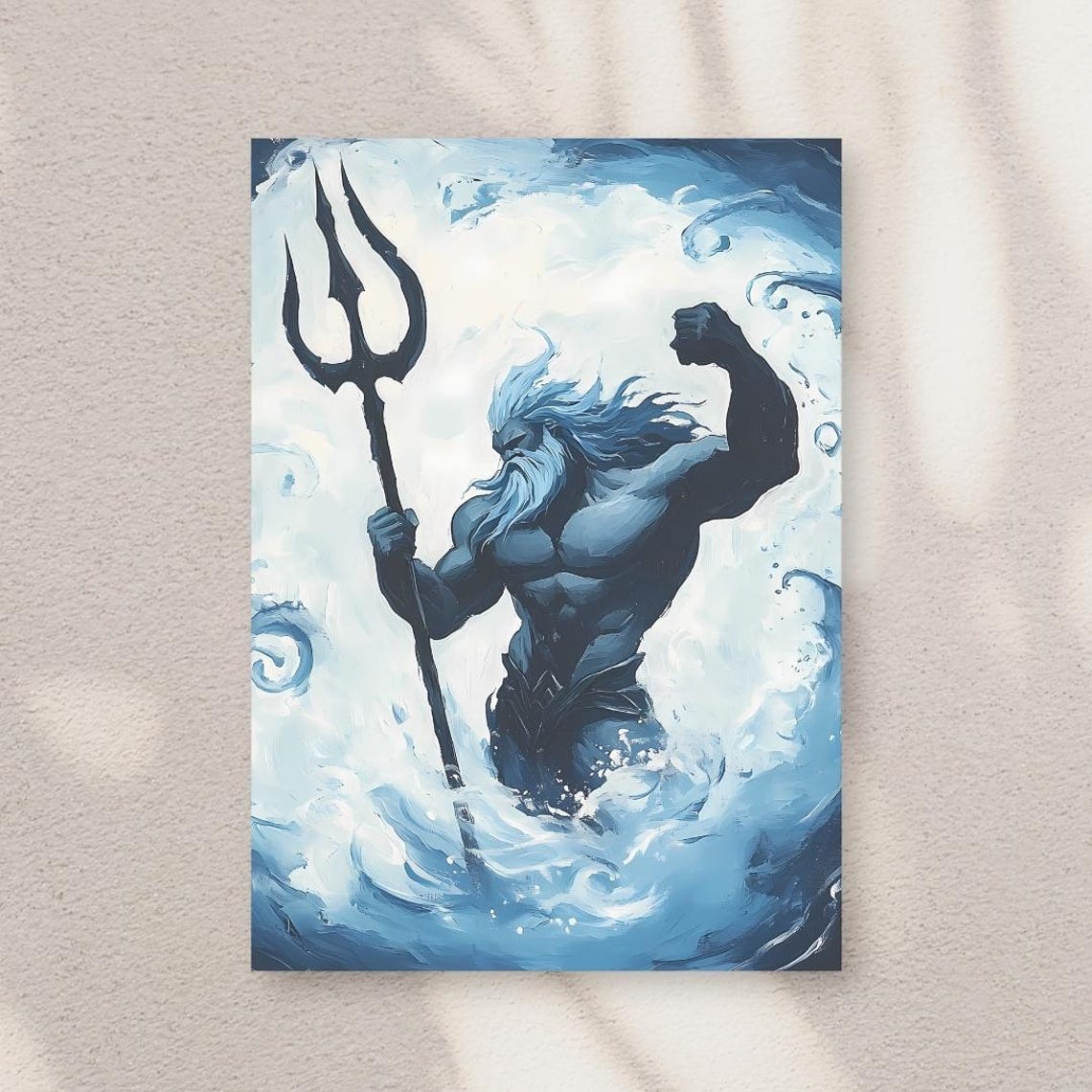Poseidon Wall Art, Greek Mythology Digital Download, Ocean God Artwork ...