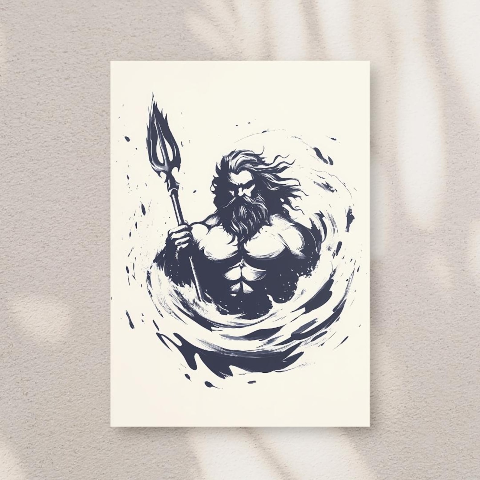 Poseidon Wall Art: Greek Mythology Ocean God Print (digital Download ...