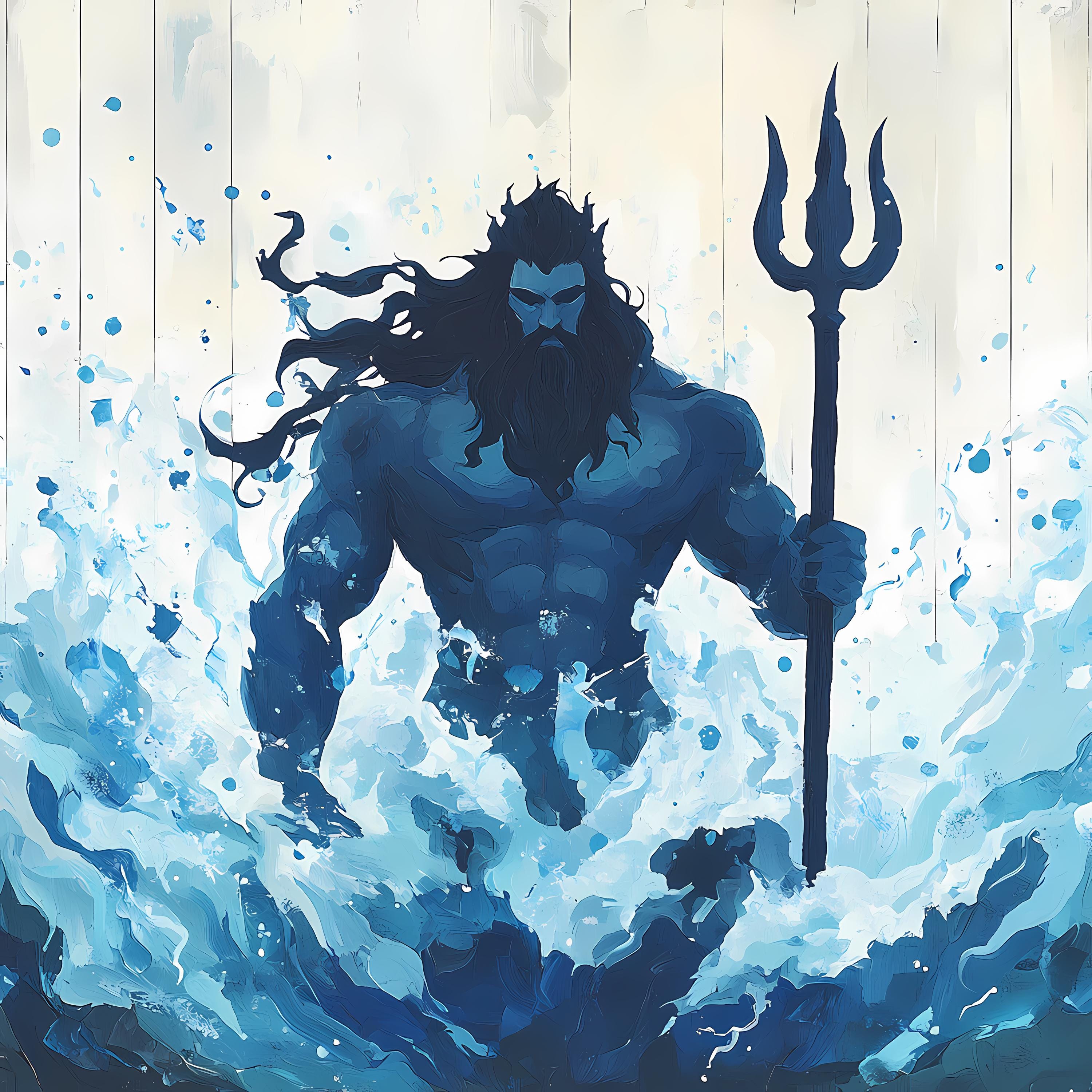 Poseidon Wall Art, Greek Mythology Digital Download, Ocean God Artwork ...