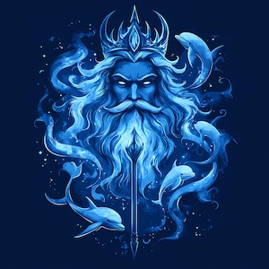 Poseidon Wall Art, Greek Mythology Digital Download, Ocean God Artwork ...