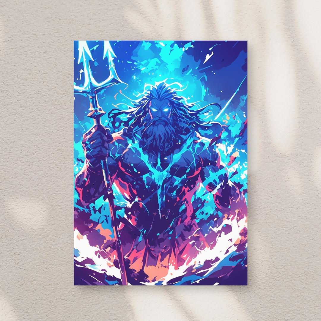 Poseidon Wall Art, Greek Mythology Digital Download, Ocean God Artwork ...