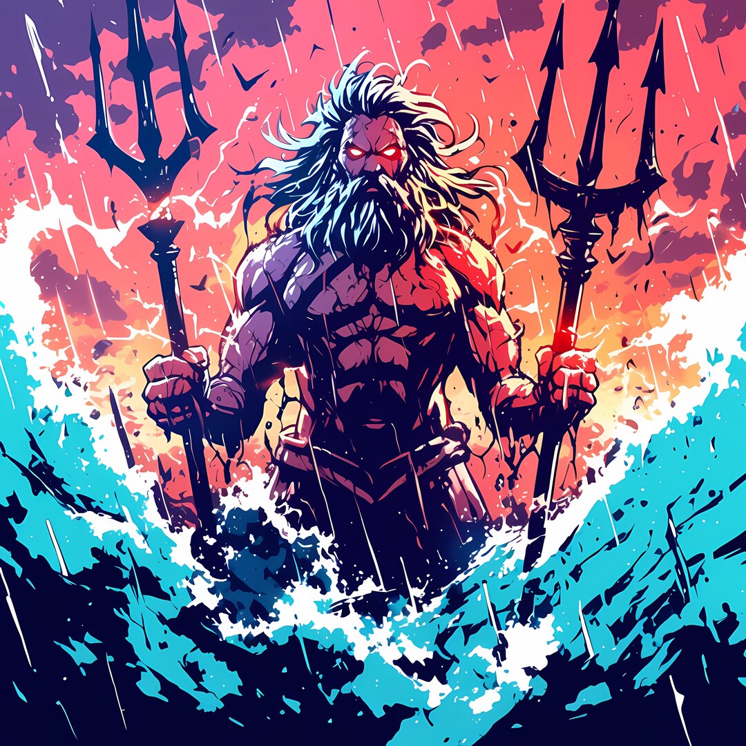 Poseidon Wall Art: Greek Mythology Ocean God Print (digital Download ...