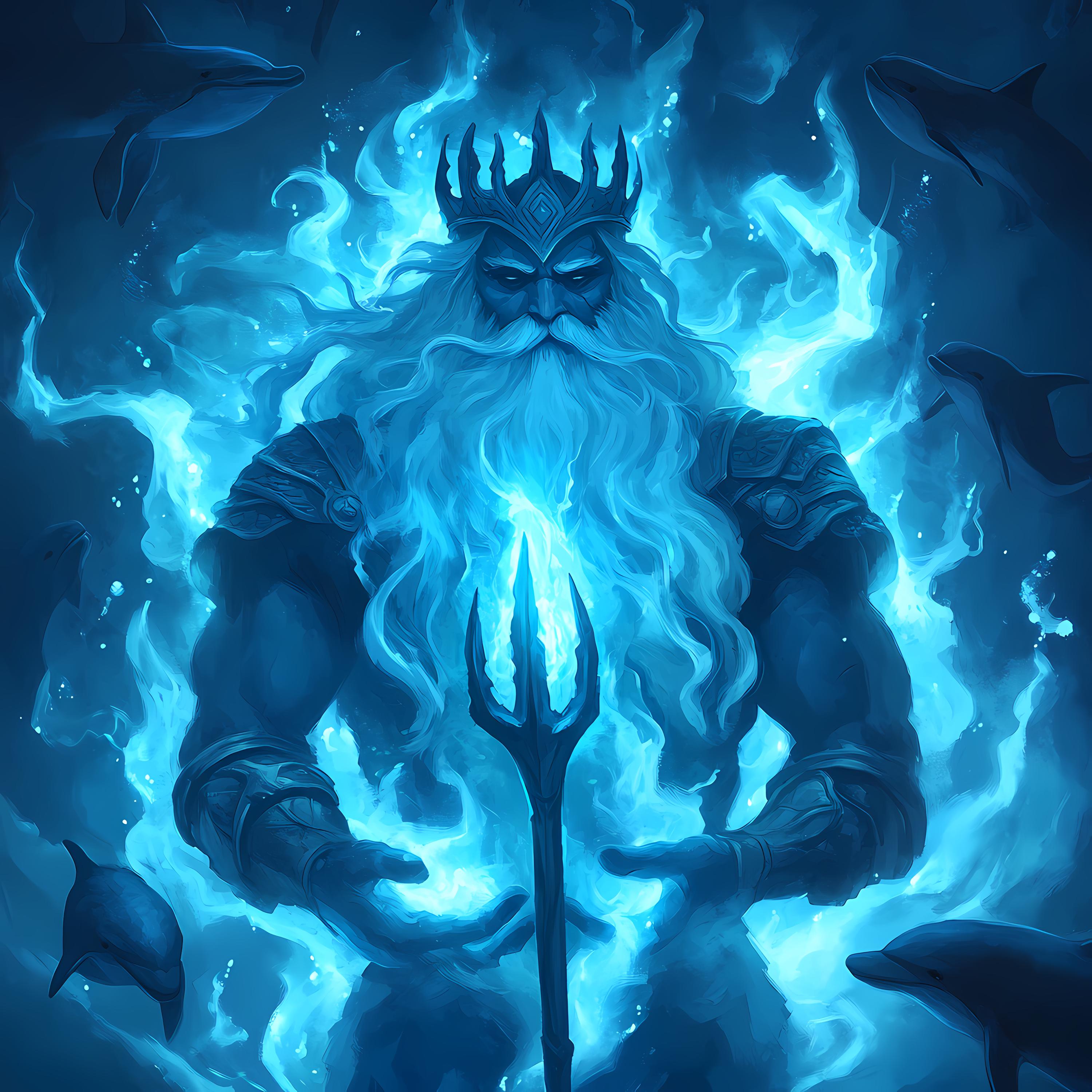 Poseidon Wall Art: Greek Mythology Ocean God Print (digital Download ...