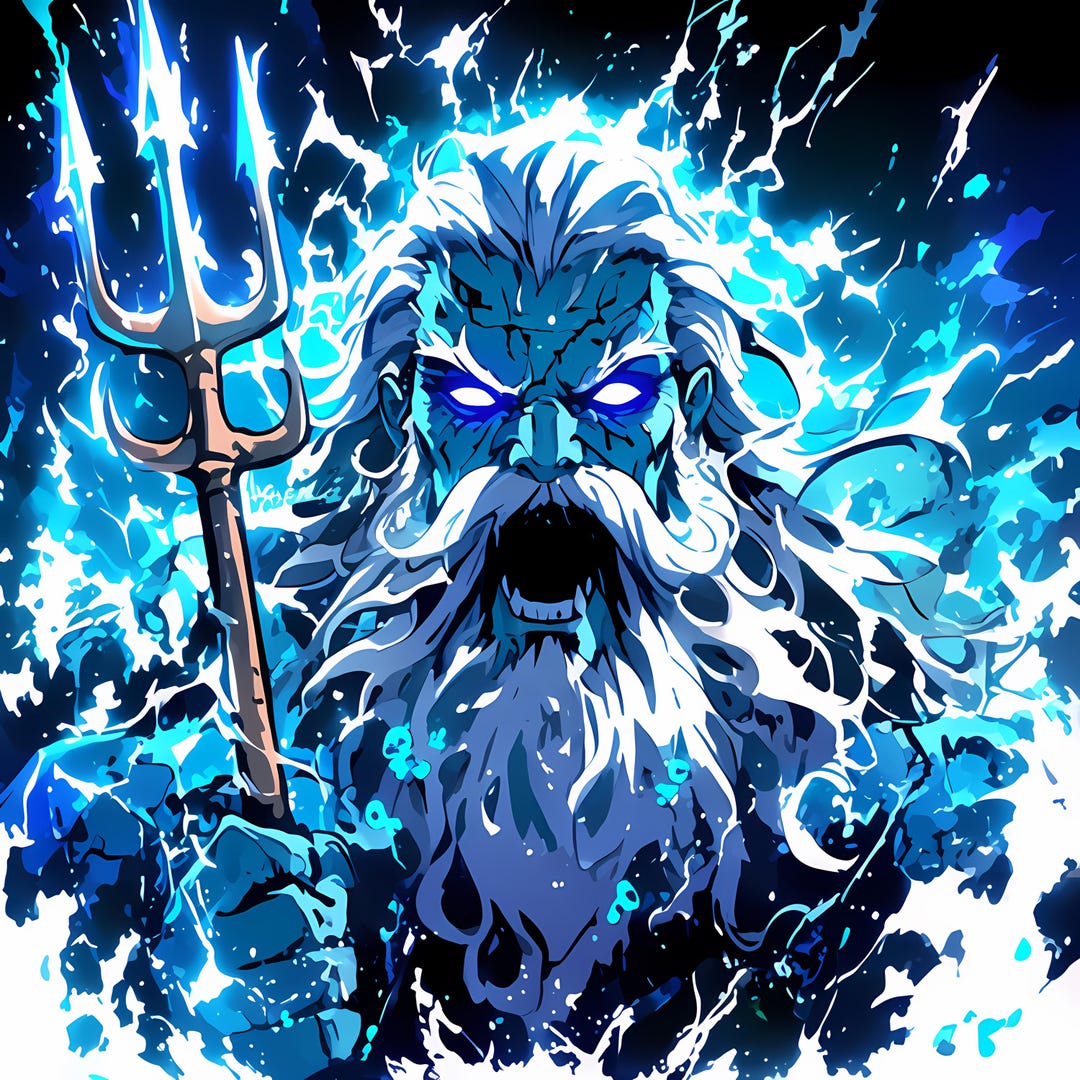 Poseidon Wall Art: Greek Mythology Ocean God Print (digital Download ...