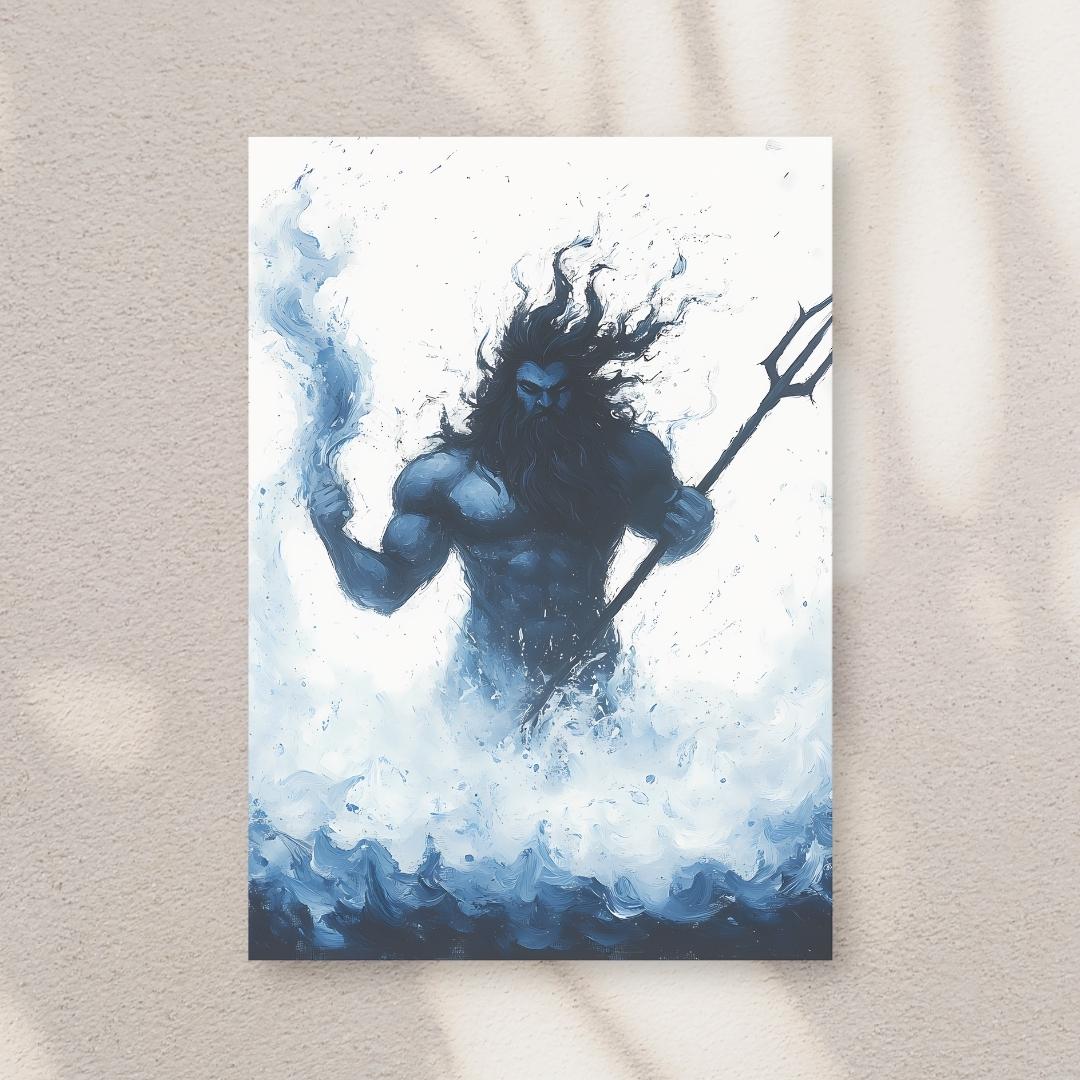 Poseidon Wall Art, Greek Mythology Digital Download, Ocean God Artwork ...