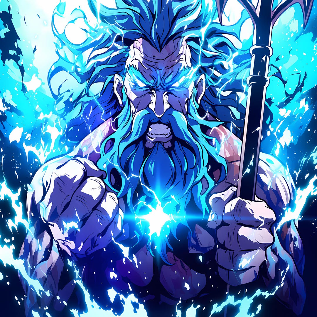 Poseidon Wall Art: Greek Mythology Ocean God Print (digital Download ...