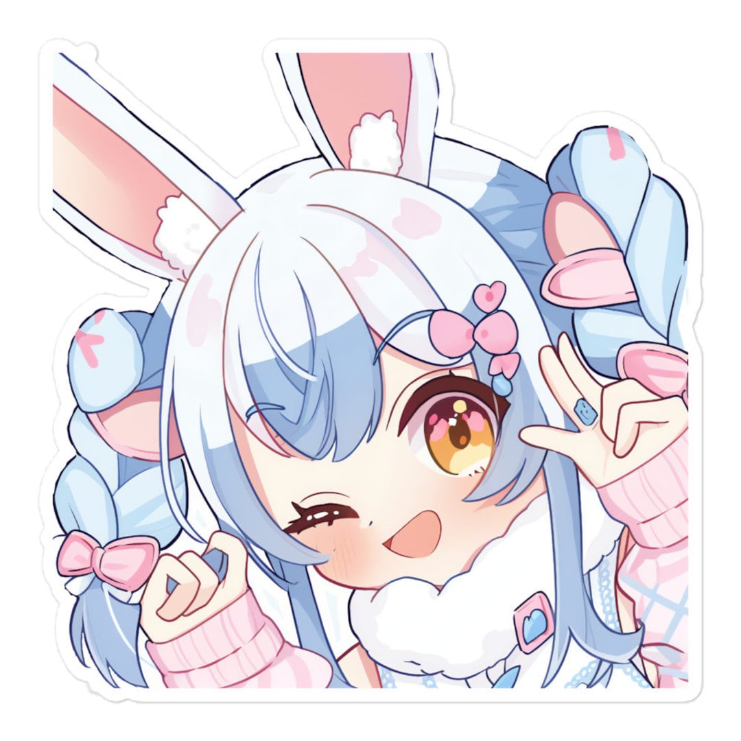 Cute Bunny Anime Girl-anime Girl Sticker- Anime Decals Stickers ...