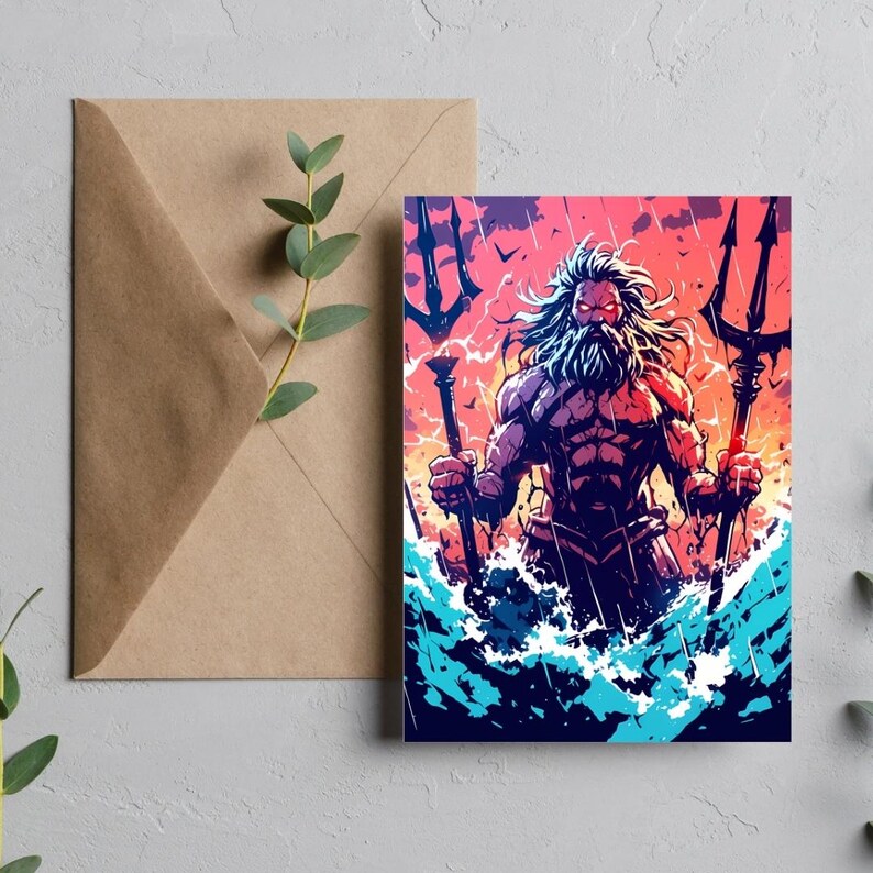 Poseidon Wall Art: Greek Mythology Ocean God Print (digital Download ...