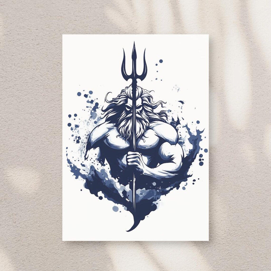 Poseidon Print: Greek Mythology Ocean God Wall Art (digital Download ...