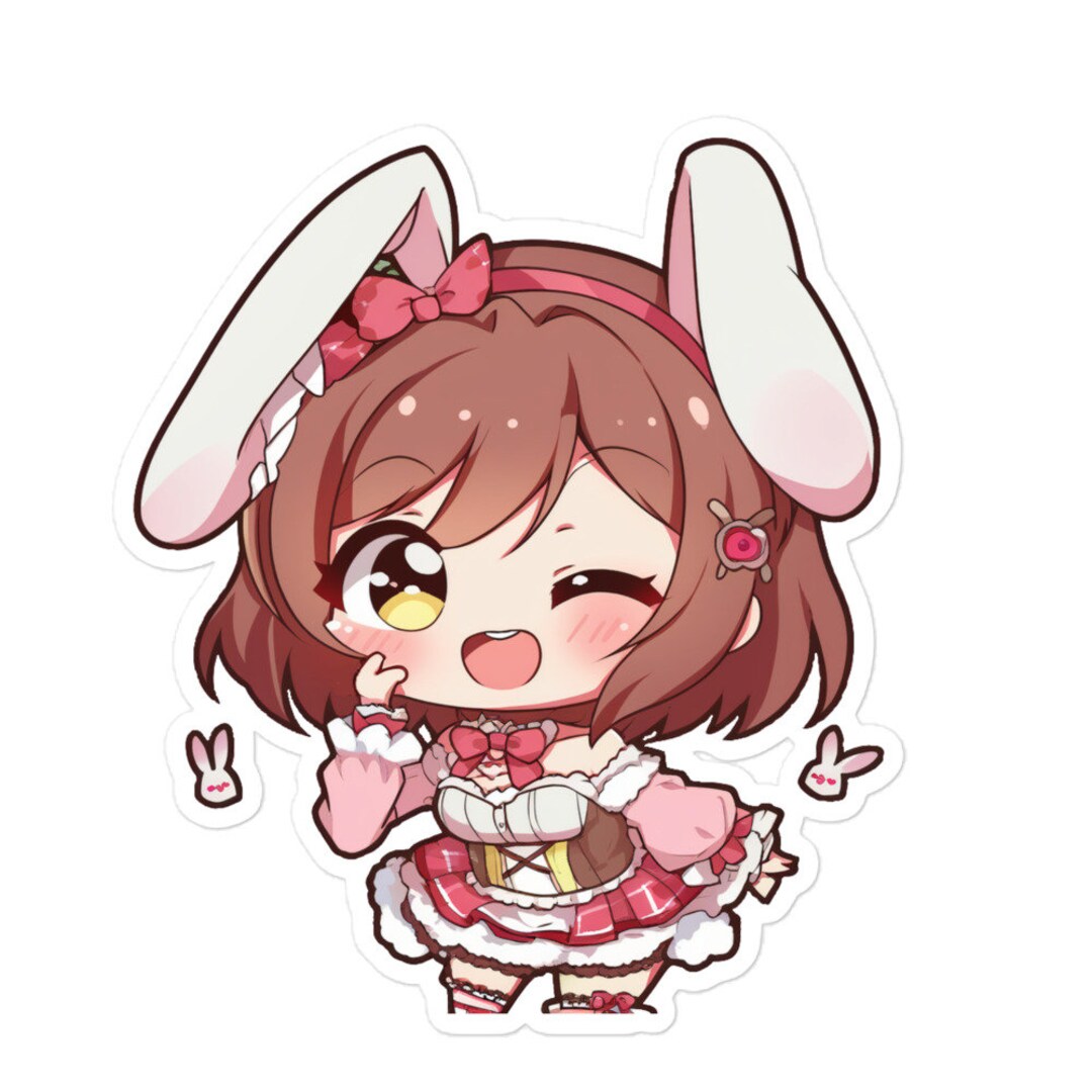 Cute Bunny Anime Girl-anime Girl Sticker Anime Decals - Etsy