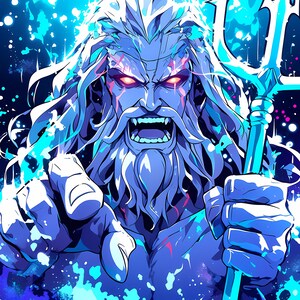 Poseidon Wall Art, Greek Mythology Digital Download, Ocean God Artwork ...