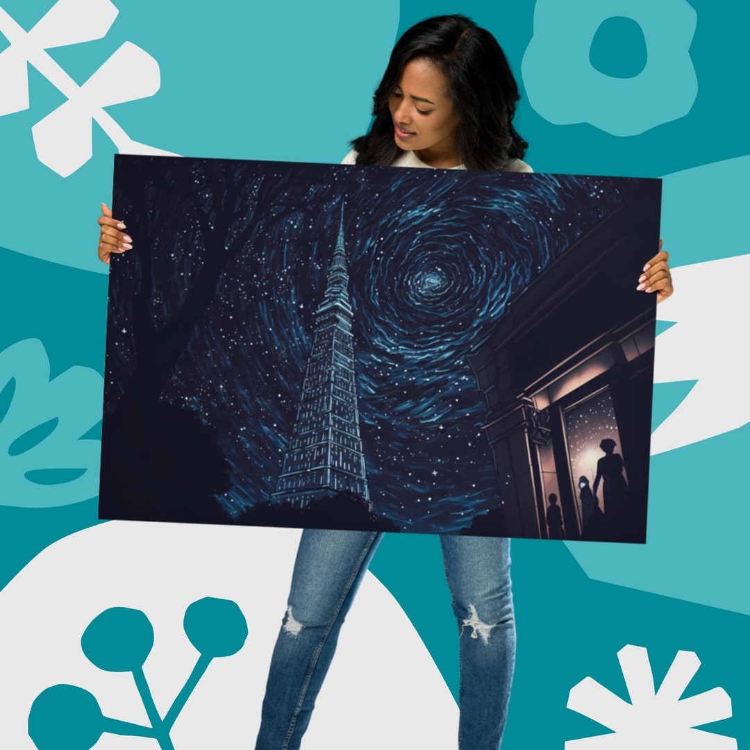 Starry Night Sky Print-van Gogh Inspired-poster Prints-landscape Print ...