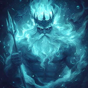 Poseidon Wall Art, Greek Mythology Digital Download, Ocean God Artwork ...