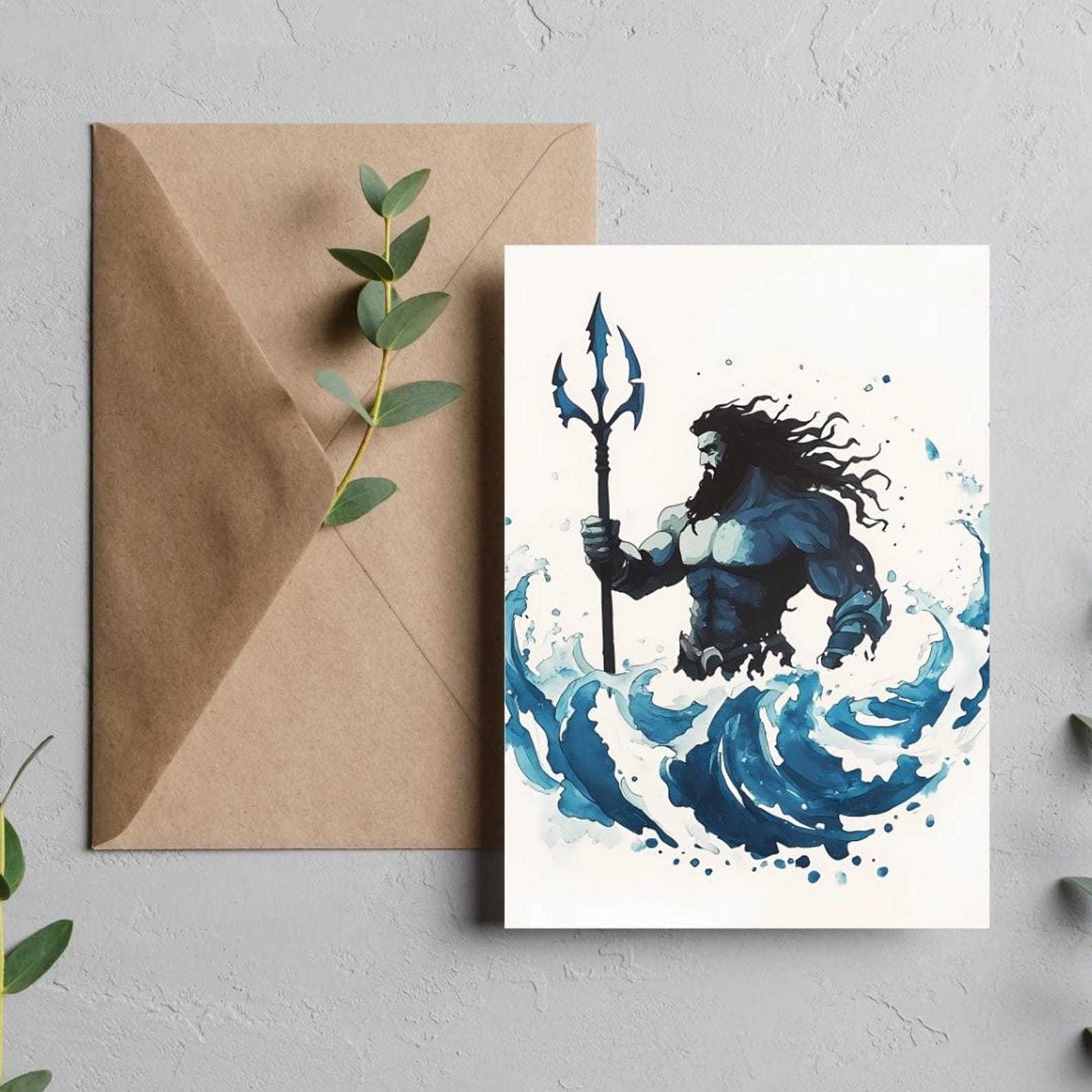 Poseidon Wall Art: Greek Mythology Ocean God Print (digital Download ...
