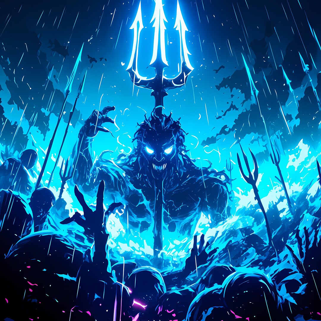 Poseidon Wall Art, Greek Mythology Digital Download, Ocean God Artwork ...