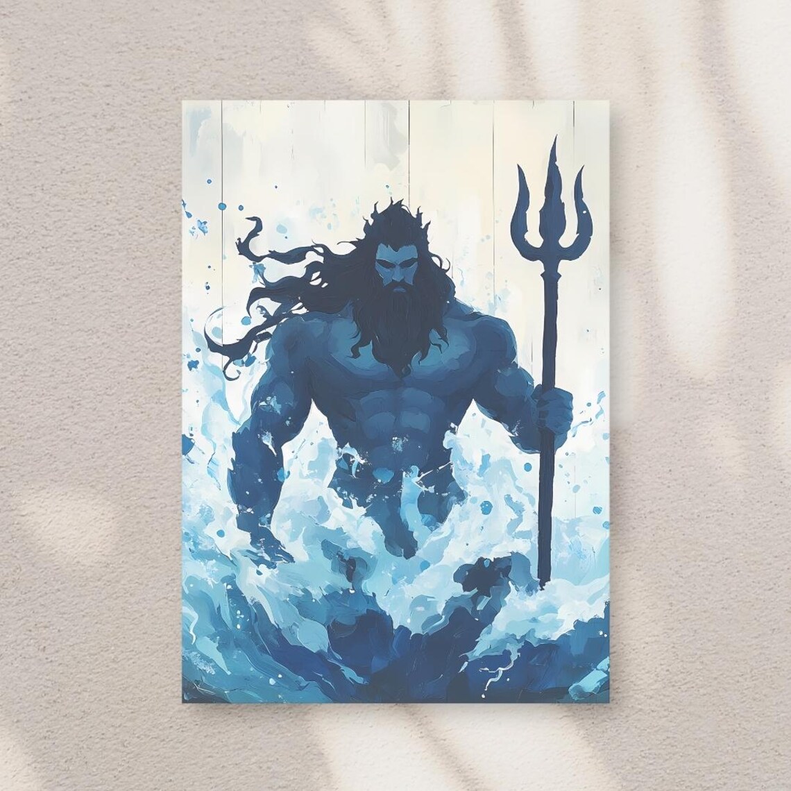 Poseidon Wall Art, Greek Mythology Digital Download, Ocean God Artwork ...
