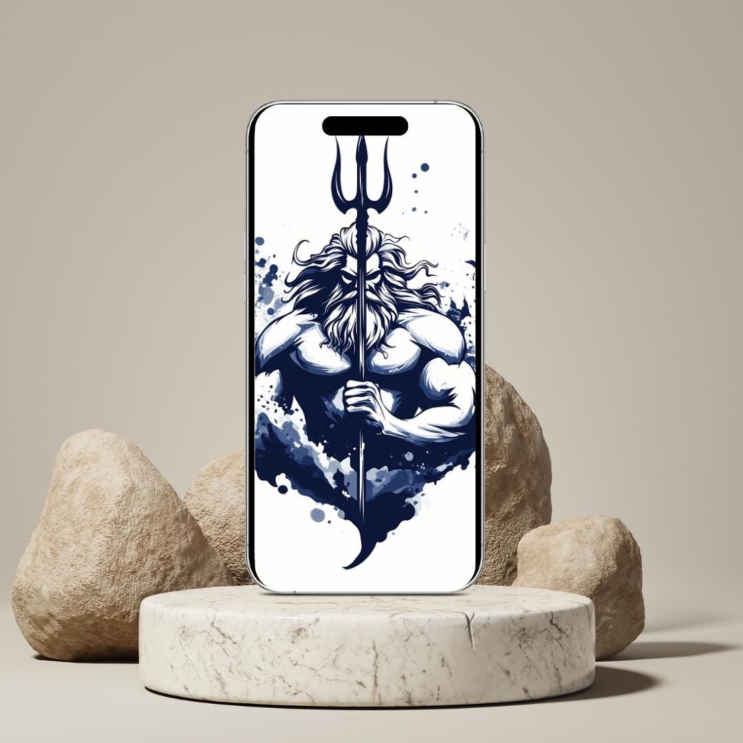 Poseidon Print: Greek Mythology Ocean God Wall Art (digital Download ...