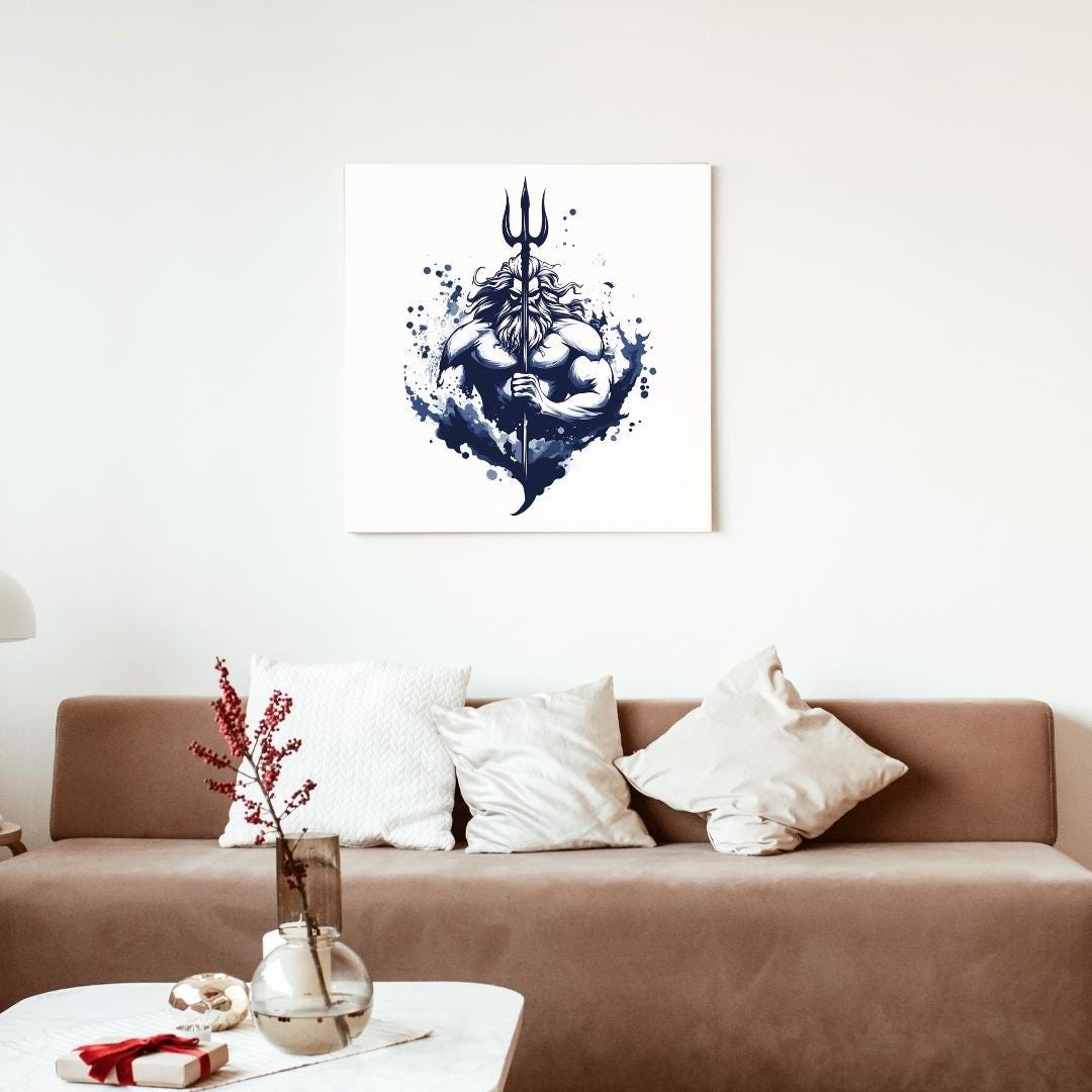 Poseidon Print: Greek Mythology Ocean God Wall Art (digital Download ...