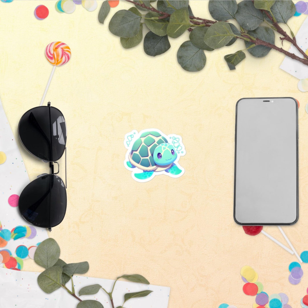 Cute Turtle Sticker-vinyl Stickers-stickers for Hydroflask-laptop ...